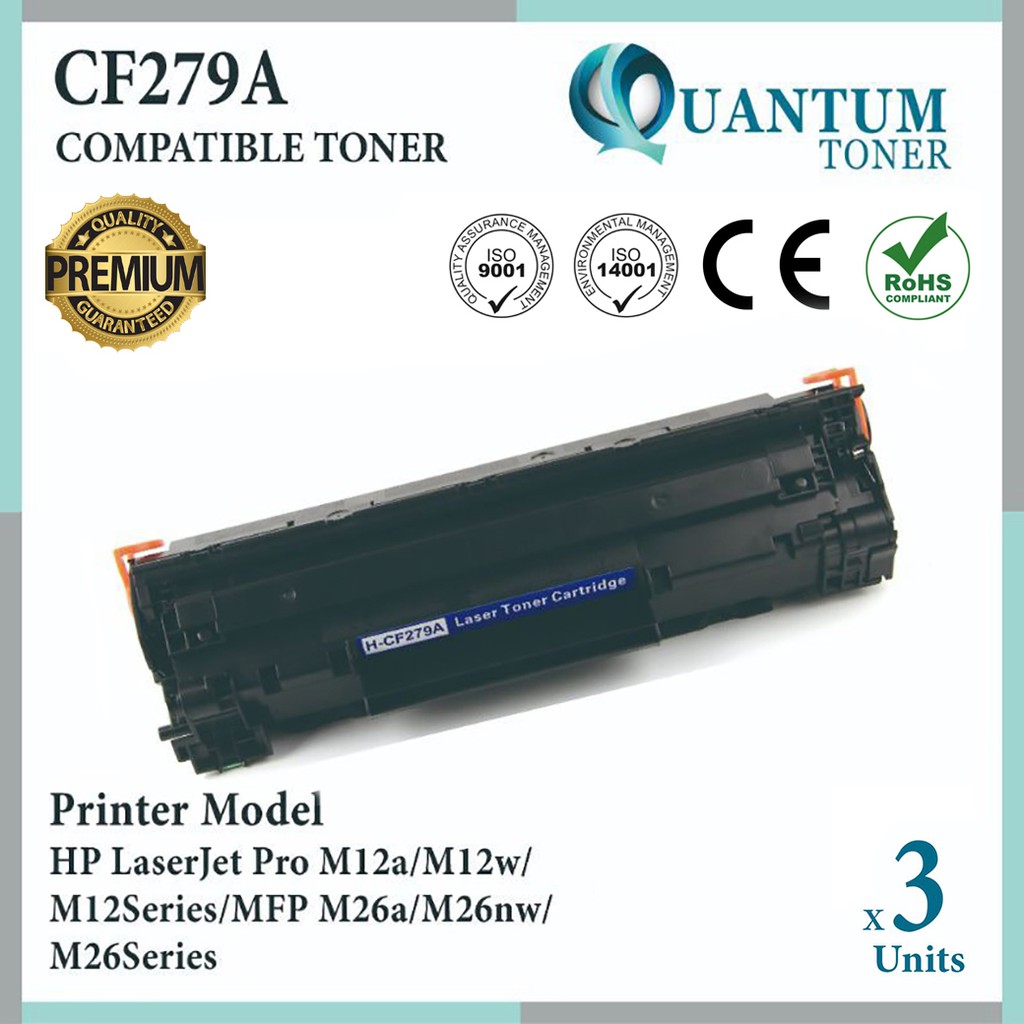 3x Compatible Toner CF279A 79A Black Cartridge for HP LaserJet Pro MFP ...