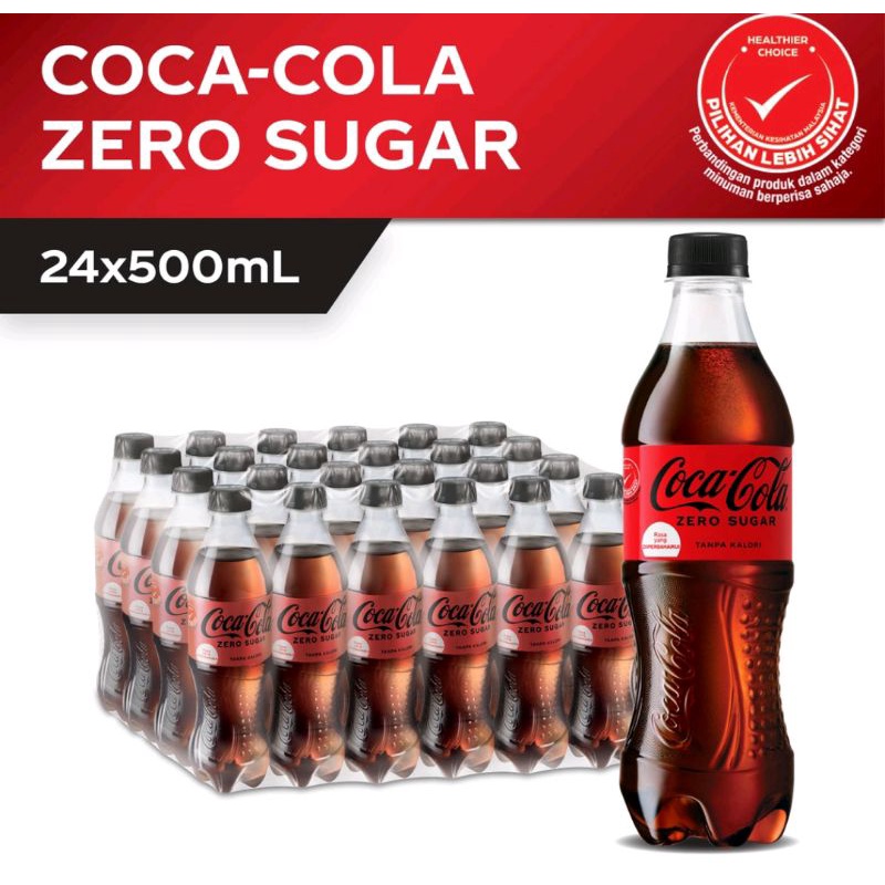 Coca Cola Zero 500ml x 24bottle Carton Pack Coke Zero No Sugar | Shopee ...