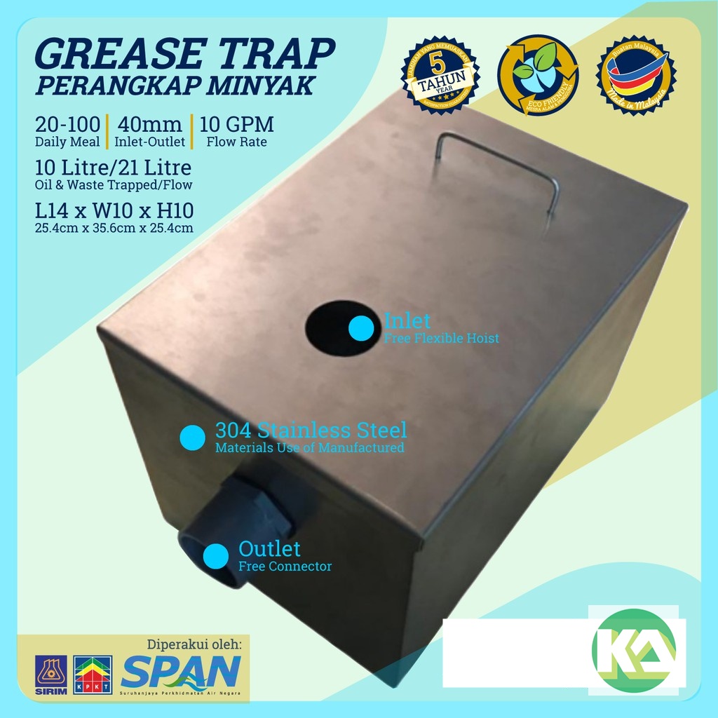 [READY STOCK] - 10GPM, 20 LITRE ULTRA EJAU PERANGKAP MINYAK / GREASE ...