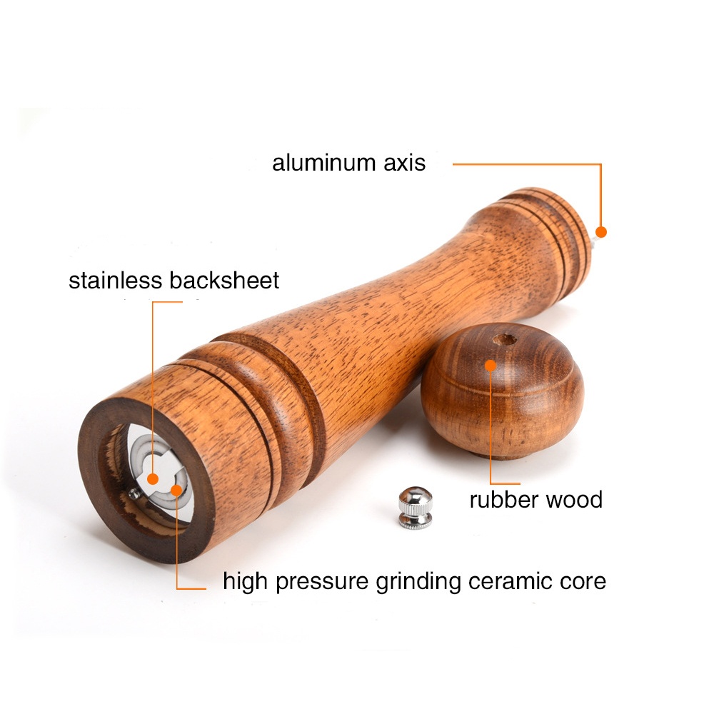 Salt Pepper Manual Grinder Black Paper Lada Hitam Wood Grinder ...