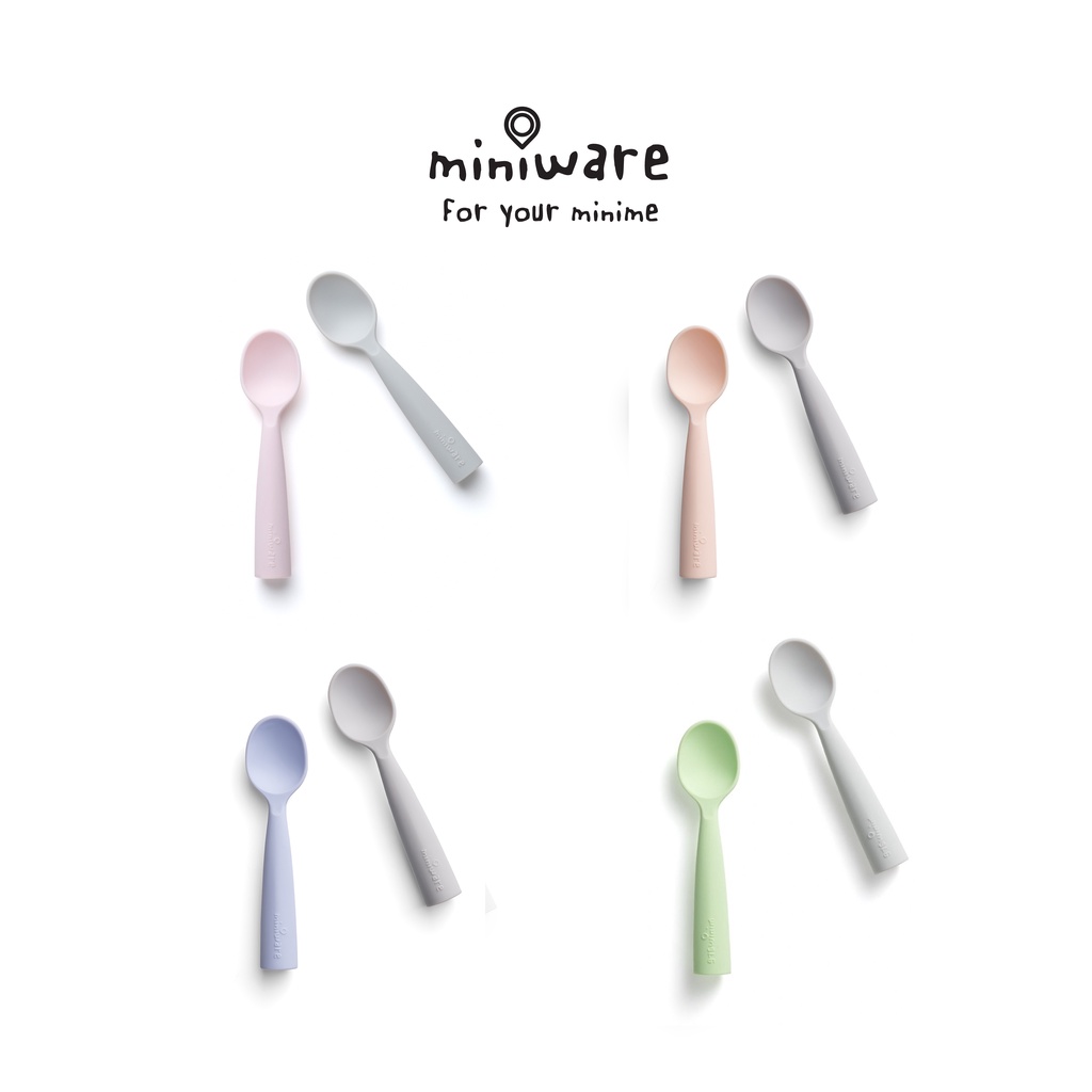 Miniware Silicone Training Spoon Set (2 Colour Variations) | Shopee ...