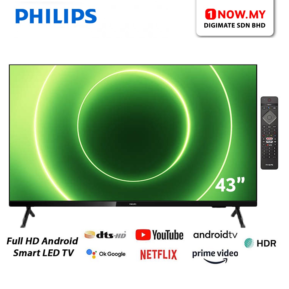 PHILIPS 43" Android Full HD LED TV 43PFT6915 (Android 9, Borderless ...