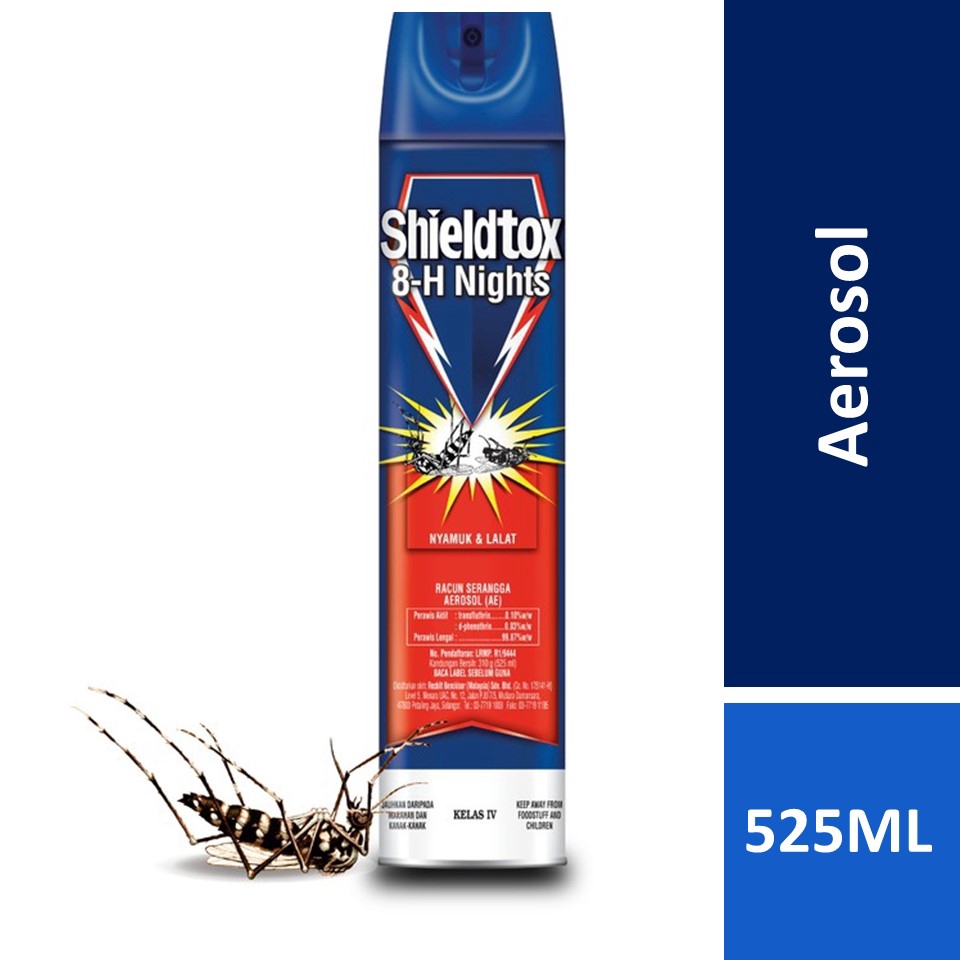 Shieldtox 8H Nights Mosquito Aerosol 230ml/525ml | Shopee Malaysia