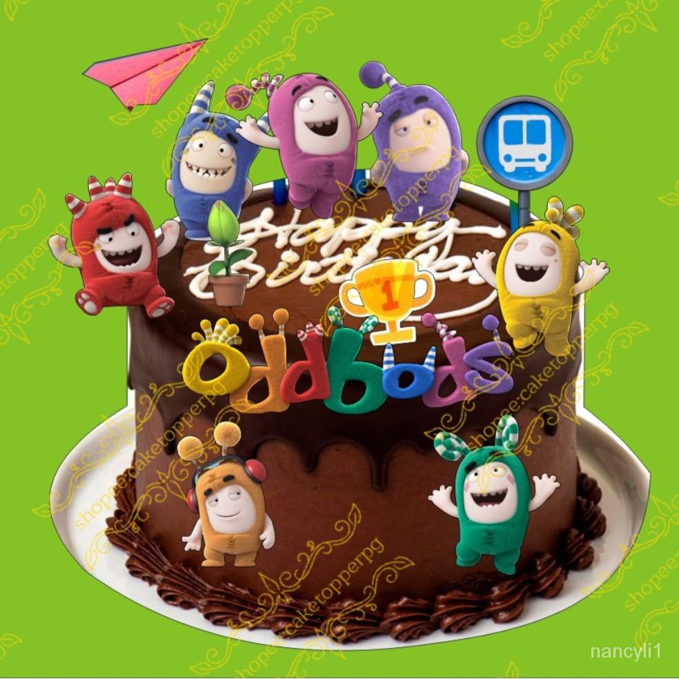 t8VF Oddbods cake topper stick topper (1set ) | Shopee Malaysia