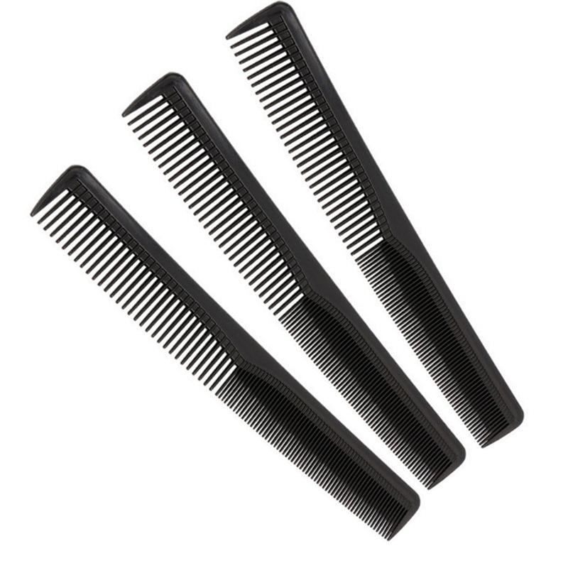 Black Professional Combs Hairdressing Tail Comb Two Carbon Anti Static ...