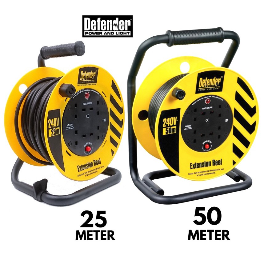 UK DEFENDER Industrial Cable Reel 25M 50M | Shopee Malaysia