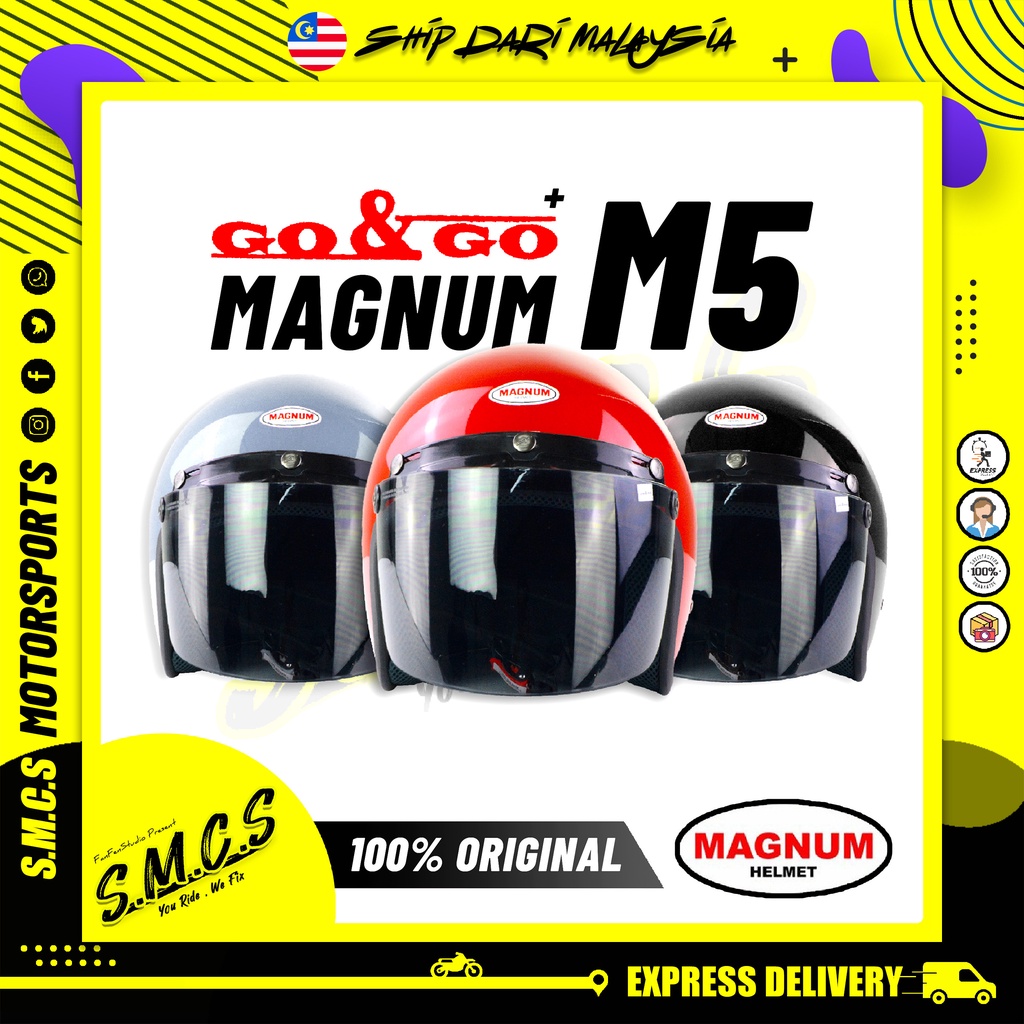 MAGNUM HELMET SIAP GREY VISOR [100% ORIGINAL] Sirim Certified TOPI ...