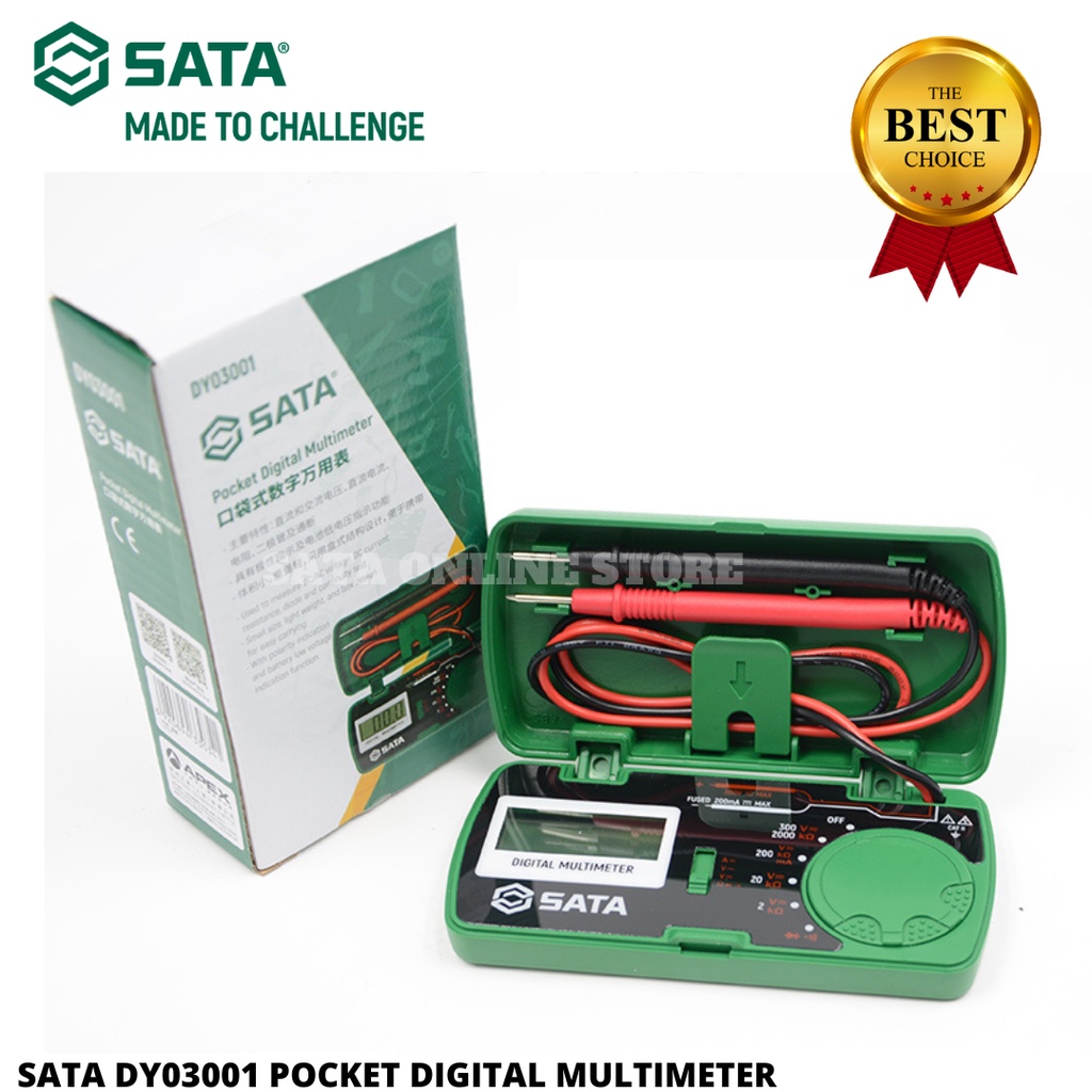SATA DY03001 POCKET DIGITAL MULTIMETER / DC CURRENT / AC VOLTAGE / DC ...