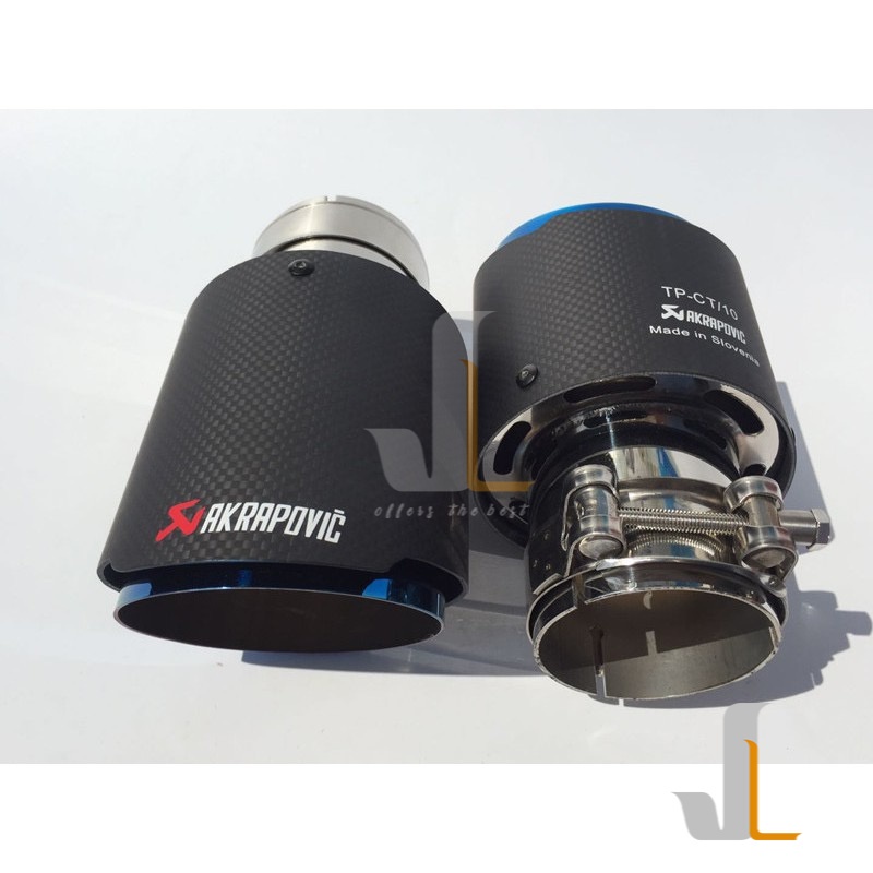 AKRAPOVIC 3.5" 4" MATTE Carbon Blue car exhaust pipe stainless steel ...
