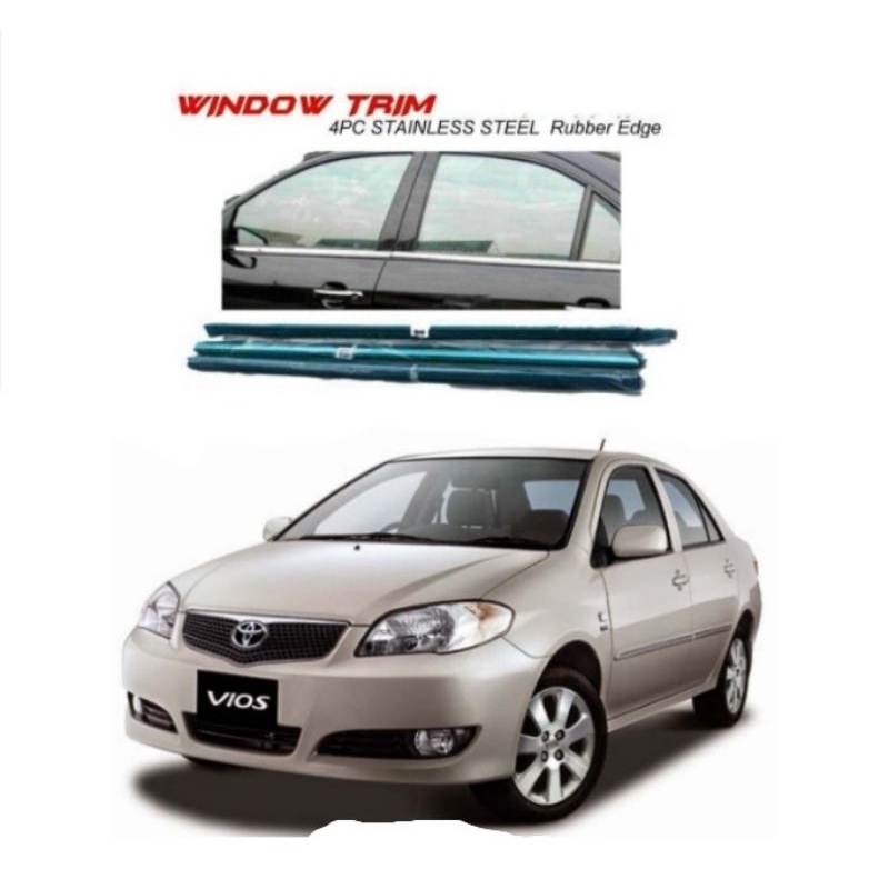 TOYOTA VIOS 03-07 CHROME WINDOW TRIM ( 6PCS ) | Shopee Malaysia