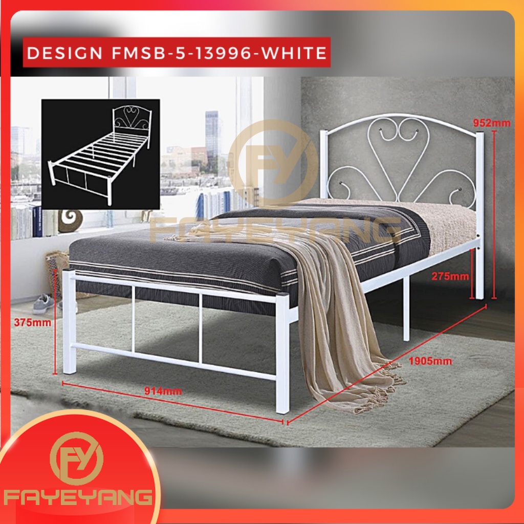 Fayeyang Metal Single Bed/Katil Bujang Besi/Divan/Katil Besi/Single Bed ...
