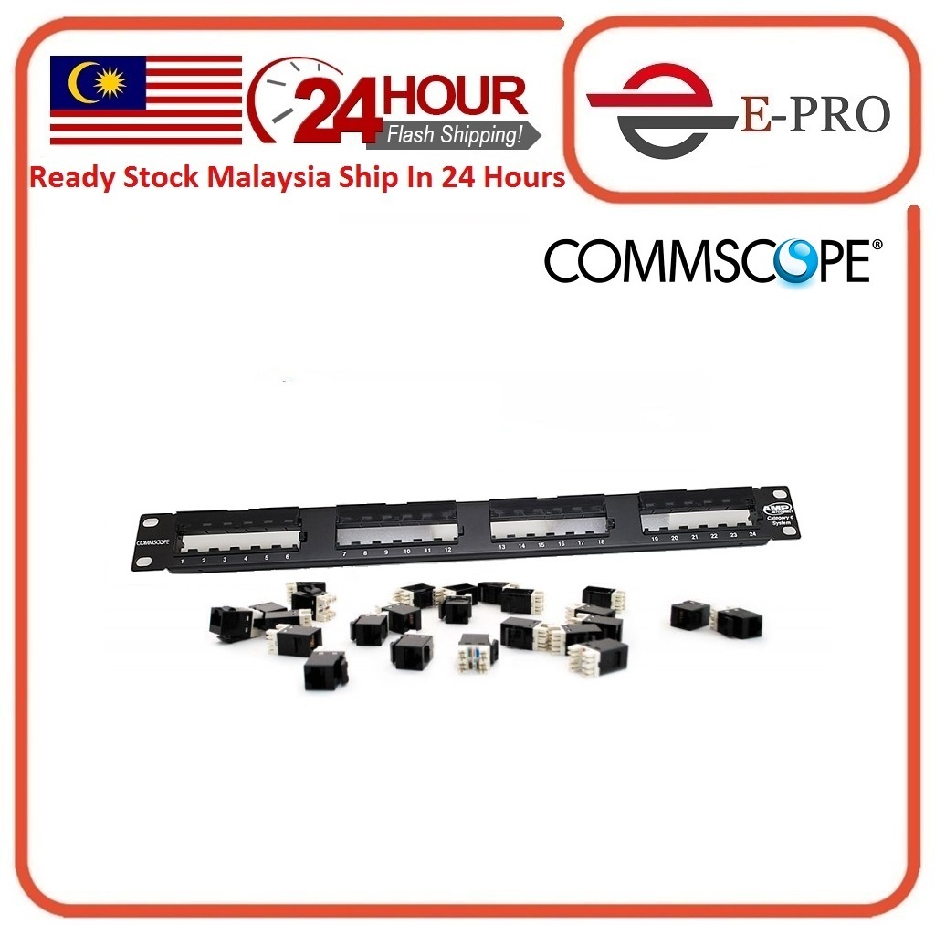 Commscope AMP UTP Category 6 24 Port Patch Panel CAT5E CAT6 48 Port ...