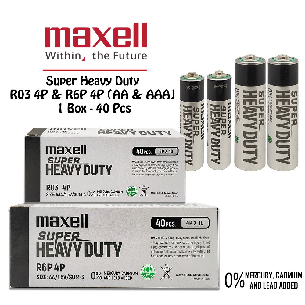 100% Original Maxell Japan Super Heavy Duty Battery AA & AAA [1Box ...