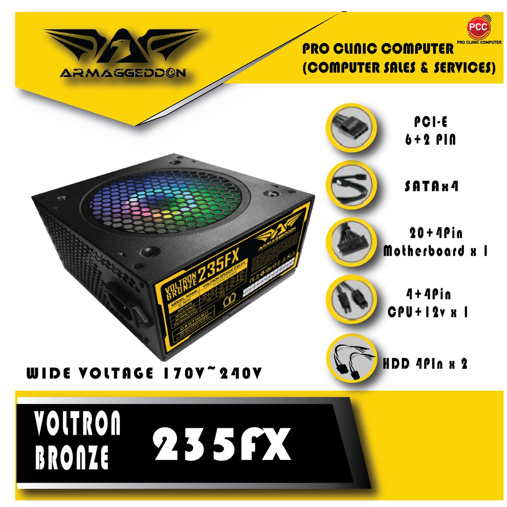 Armaggeddon Voltron Bronze 235FX Power Supply-120MM Fan (242W) | Shopee Malaysia