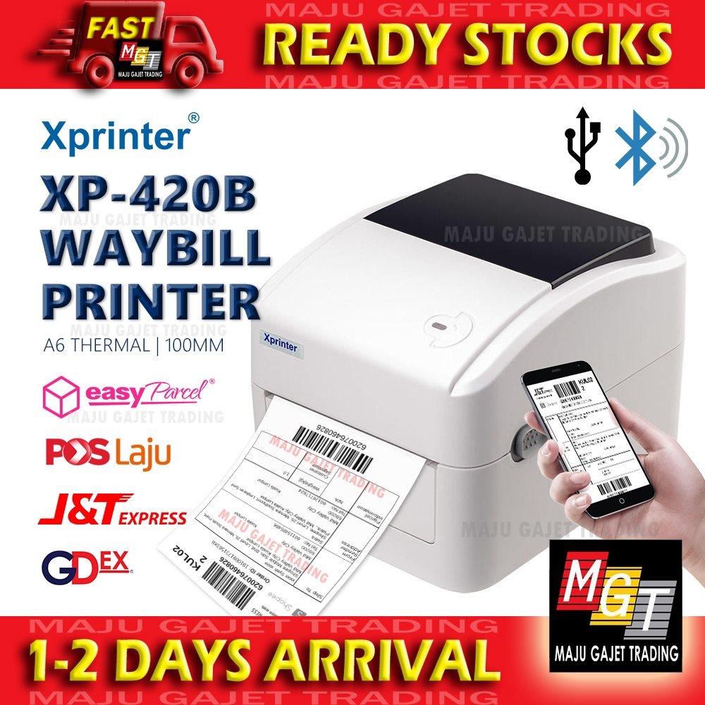 XPRINTER 420B A6 Thermal Printer Waybill AWB Airway Bill Sticker Bluetooth USB Barcode Label ...