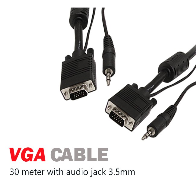 VGA Cable Male to Male 15/30/40 Meter with Audio Jack | Shopee Malaysia
