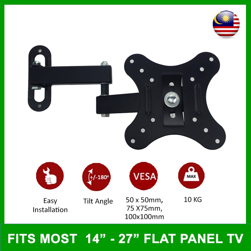 14-27 inch Full Motion Adjustable TV Bracket Wall Rack Rotary ...