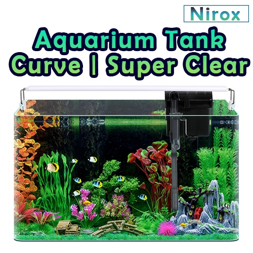 Aquarium Curve Tank Variable Size With Clip and cover [Free Gift] 4mm ...
