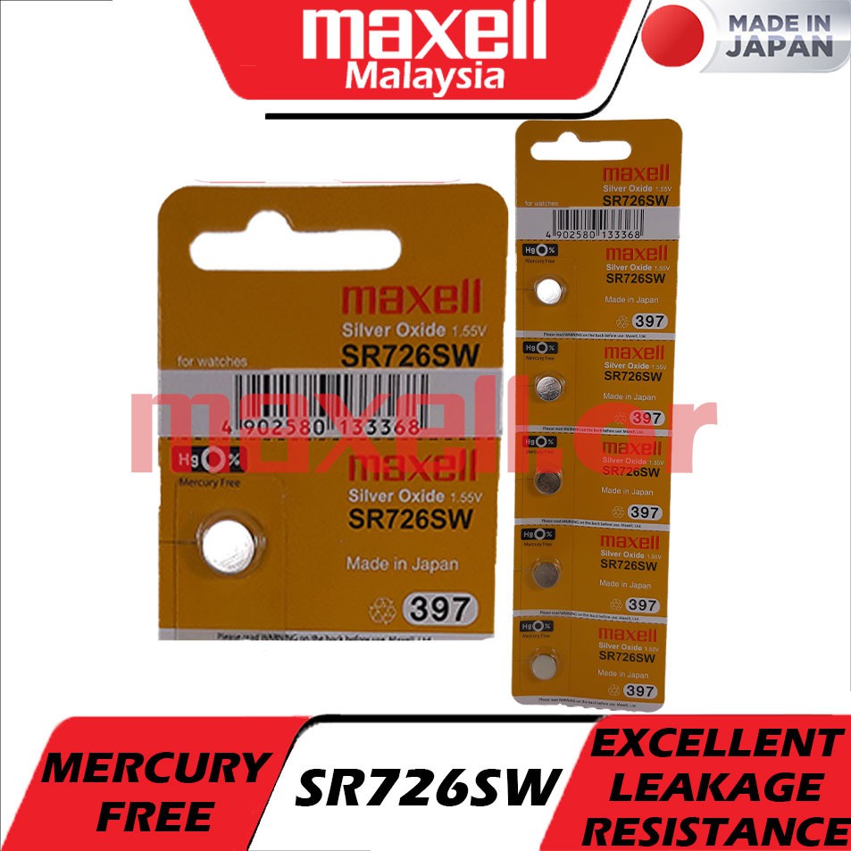 (Original) SR 726 SW Maxell Silver Oxide Battery ( 1pc / 5pcs ...
