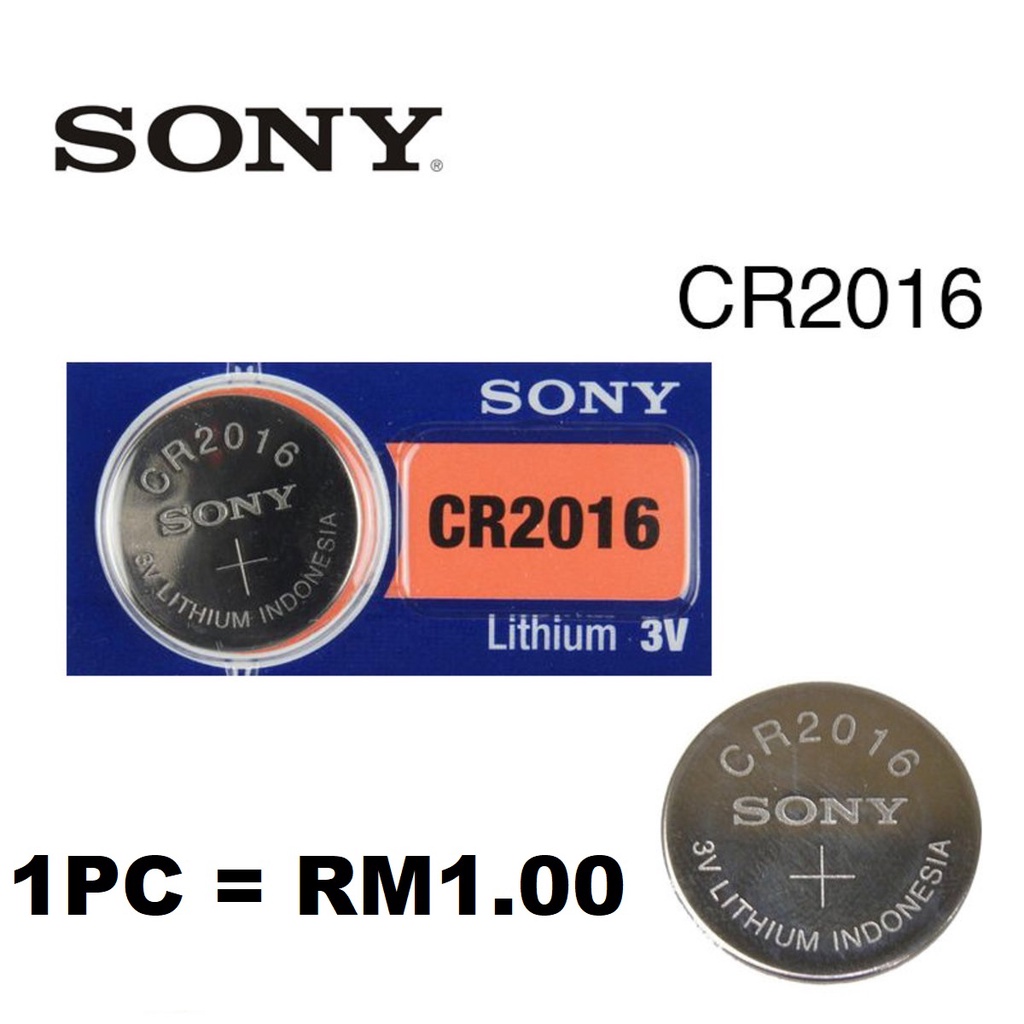 SONY Lithium Button Cell 3V CR2016 Batteries FOR 1 Piece=RM1.00 ...