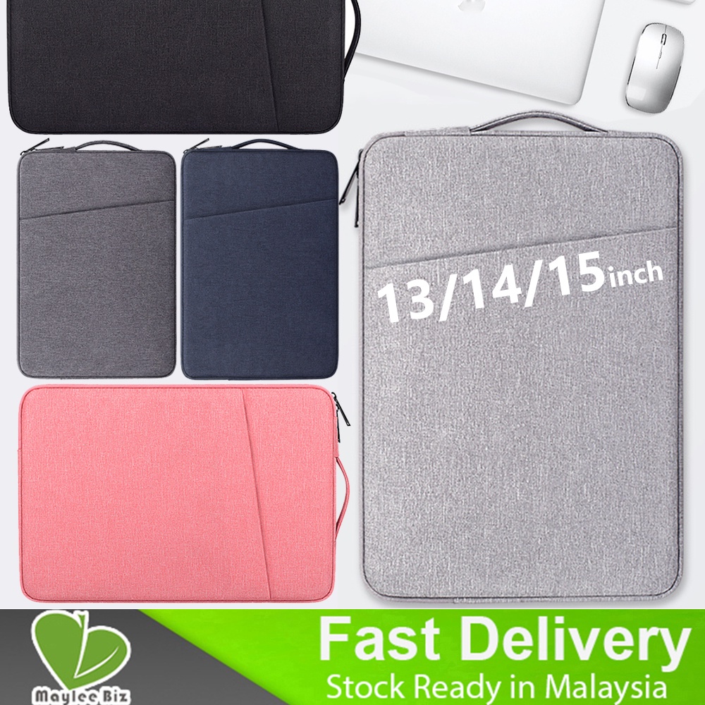 13/14/15 inch Portable Zipper Soft Sleeve Women Men Laptop Protective ...