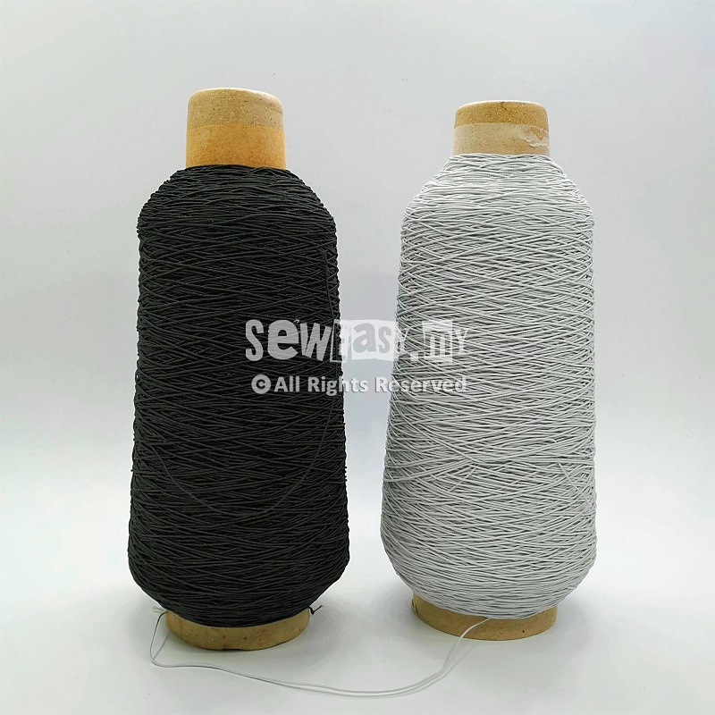 Benang Getah / Benang Elastik / Elastic Thread (Black & White) | Shopee ...