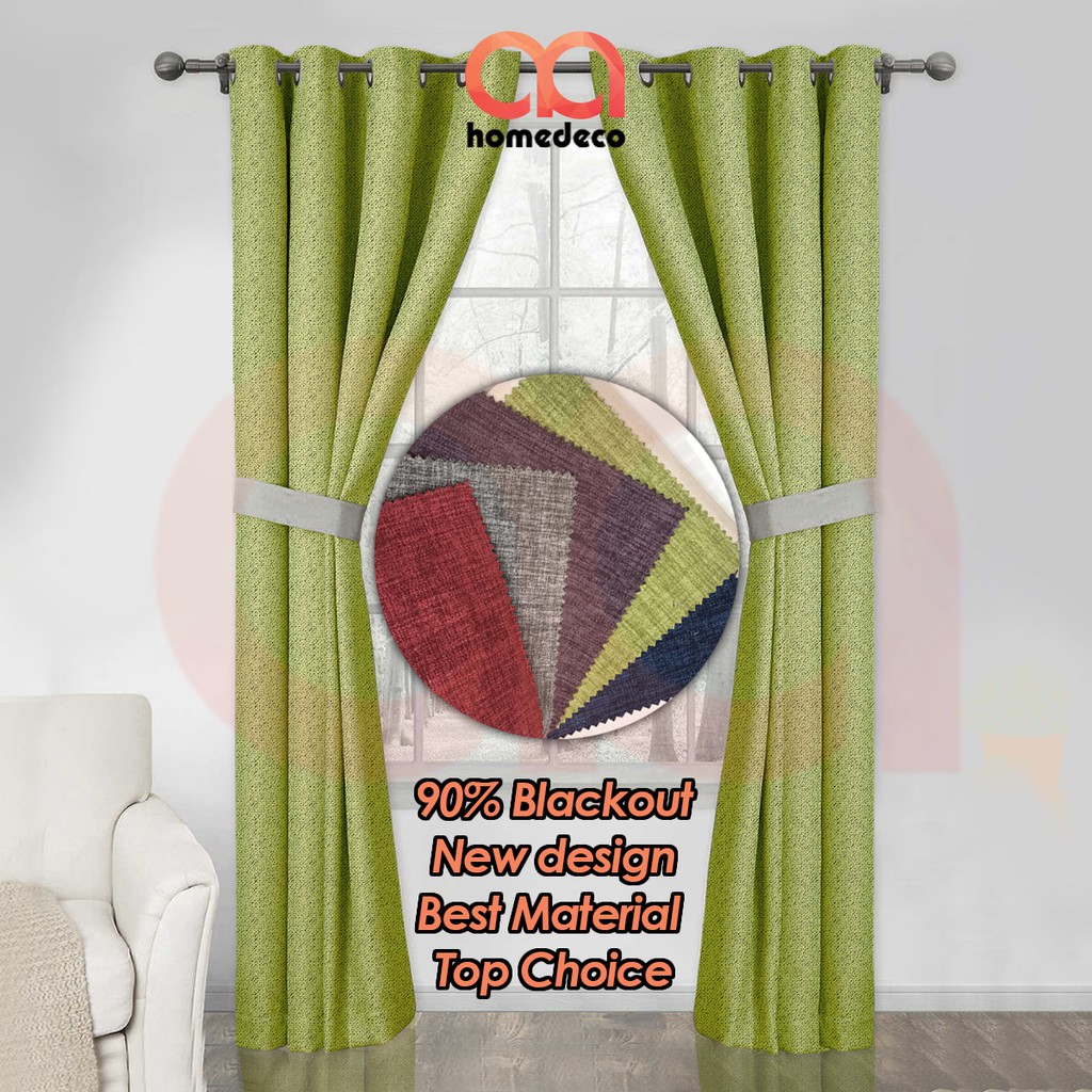 Langsir LUXURY RING/HOOK Curtain 90% Blackout Premium Quality Langsir ...