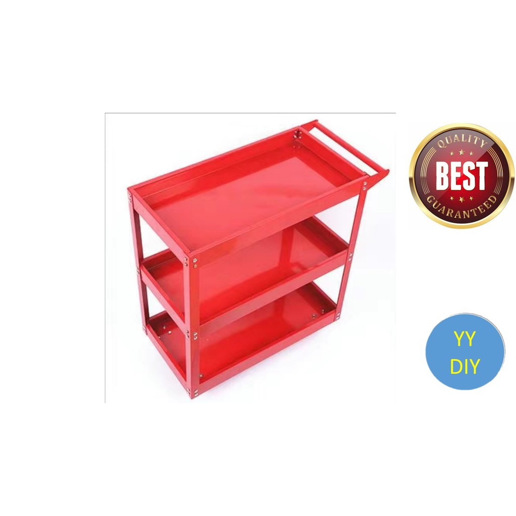 3 Layer Trolly 150KG Storage Shelves Tools Cart with 360° Degree ...