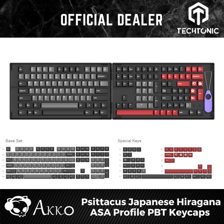 Akko Psittacus Japanese Hiragana Keycap Set - PBT ASA 158 Keys | Shopee ...
