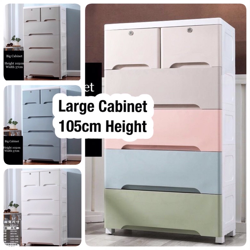 Big Plastic Cabinet Pastel Macaron 5 Decker Drawers Gradient Candy ...