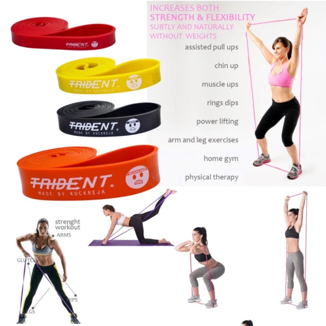 Trident Latex Exercise Resistance Band Getah Rintangan Workout Rehab ...
