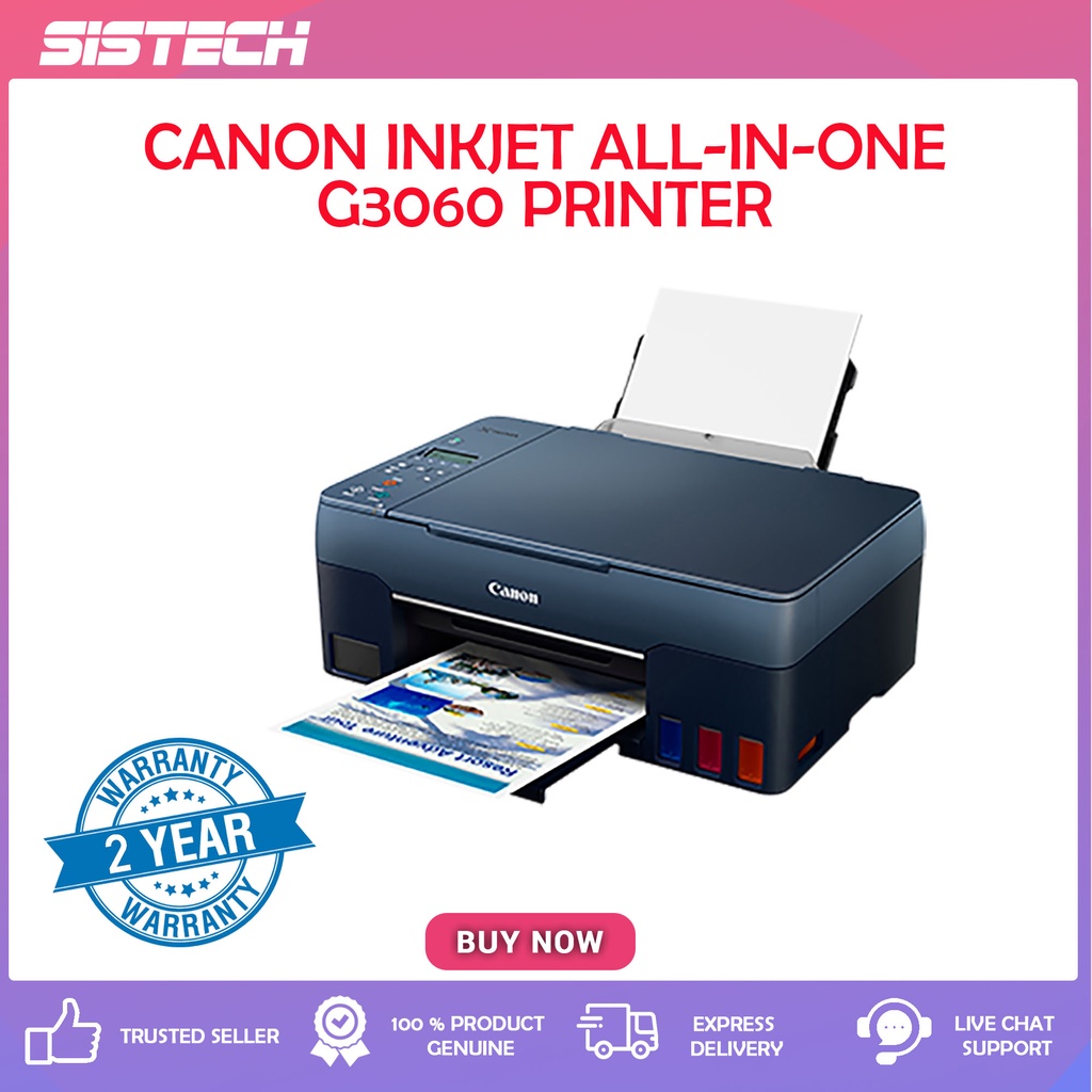 Canon Pixma G3060 Ink Tank All-In-One Wireless Printer (Print/Scan/Copy ...