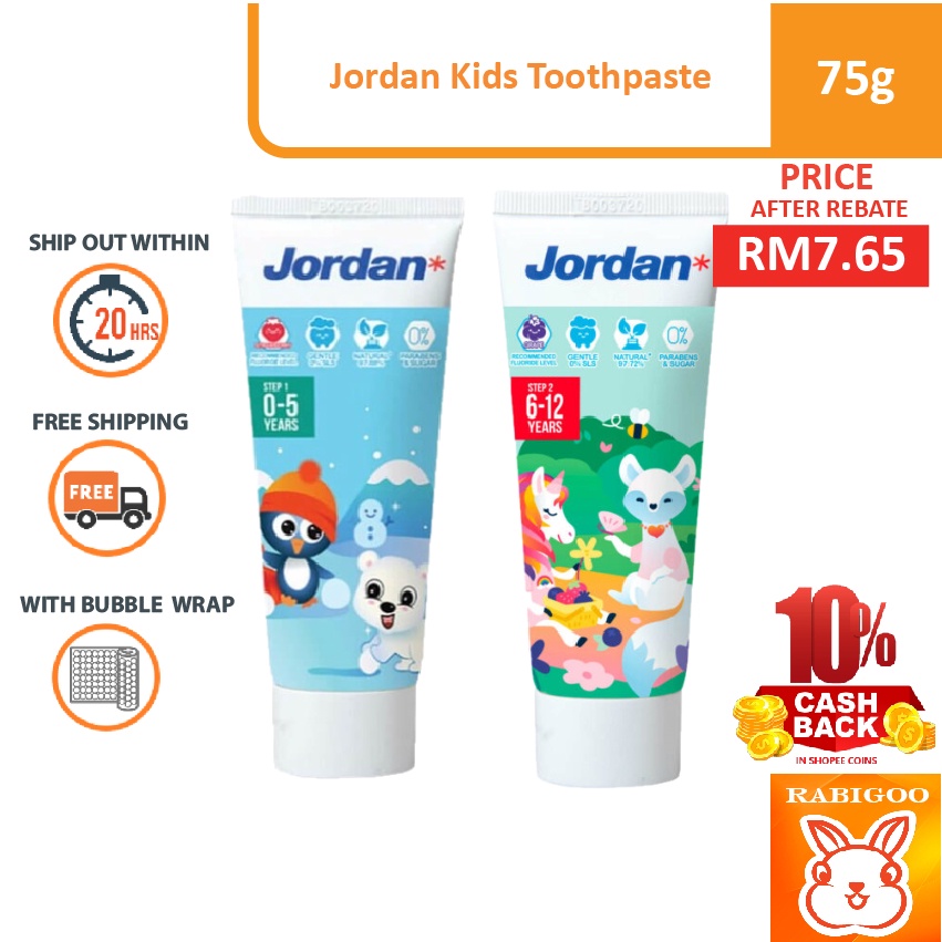 [CASHBACK 10%] Jordan Kids Toothpaste 75g | Shopee Malaysia