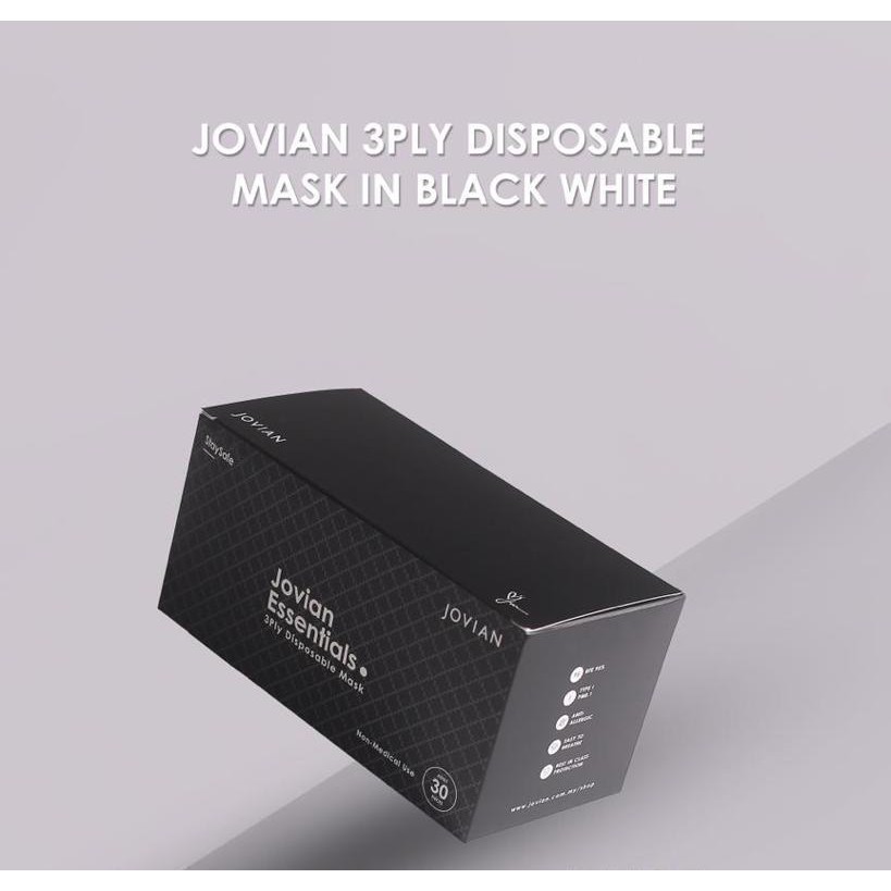 JOVIAN 3-PLY MONOGRAM BLACK FACE MASK | Shopee Malaysia