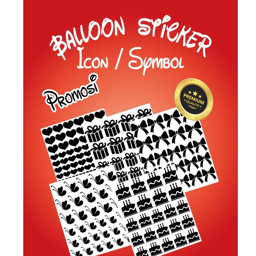 STICKER BALLOON Icon & Symbol & Sticker Corak Belon Sesuai Untuk Bobo ...