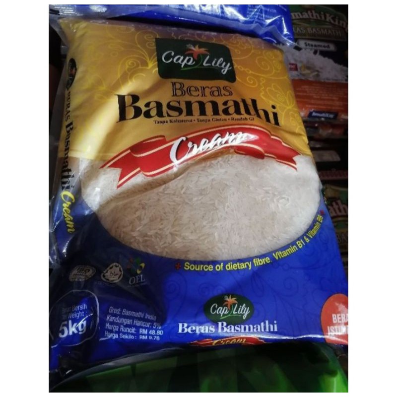 Beras basmati Cap Lily Cream 5Kg [DELIVERY IN KL & SELANGOR ONLY ...