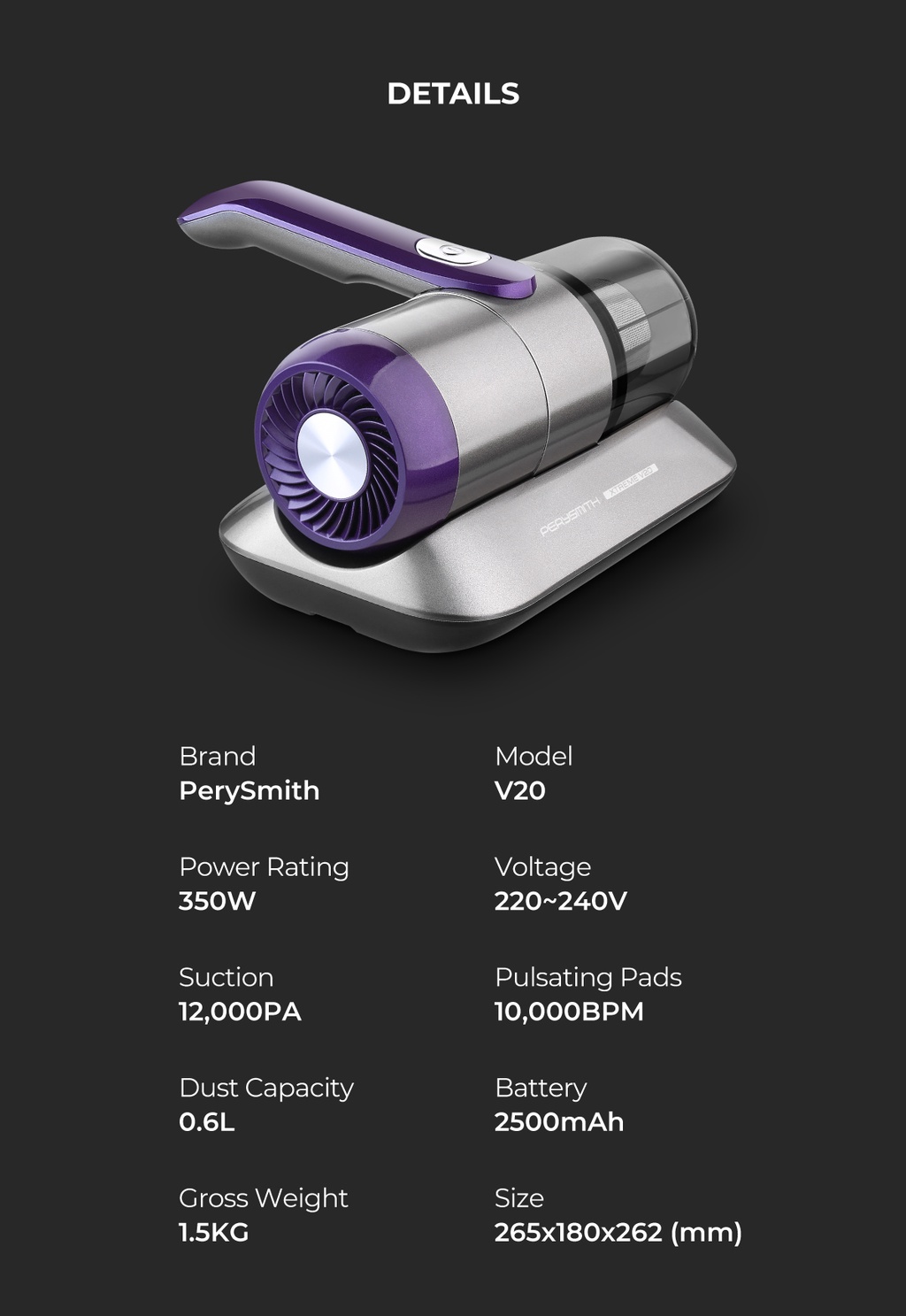 PERYSMITH V20 VACUUM CLEANER - PerySmith Malaysia