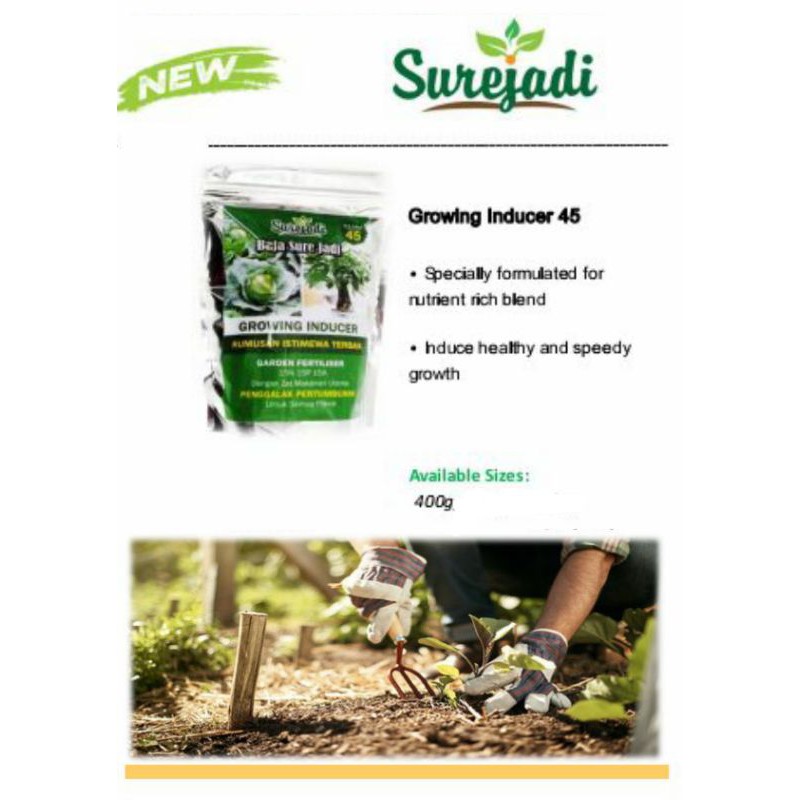 Surejadi Fertilizer Baja Vegetables 400g RM3.80 | Shopee Malaysia