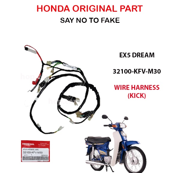HONDA ORIGINAL EX5 DREAM WIRE HARNESS WIRING KICK 32100-KFV-M30 ...