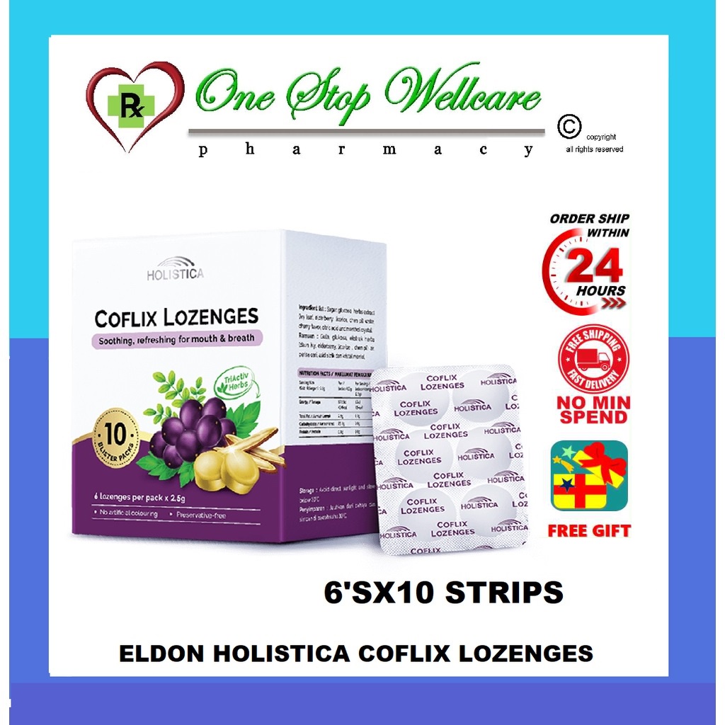 ELDON HOLISTICA COFLIX LOZENGES 6'SX10 STRIPS (EXP:11/2024) | Shopee ...