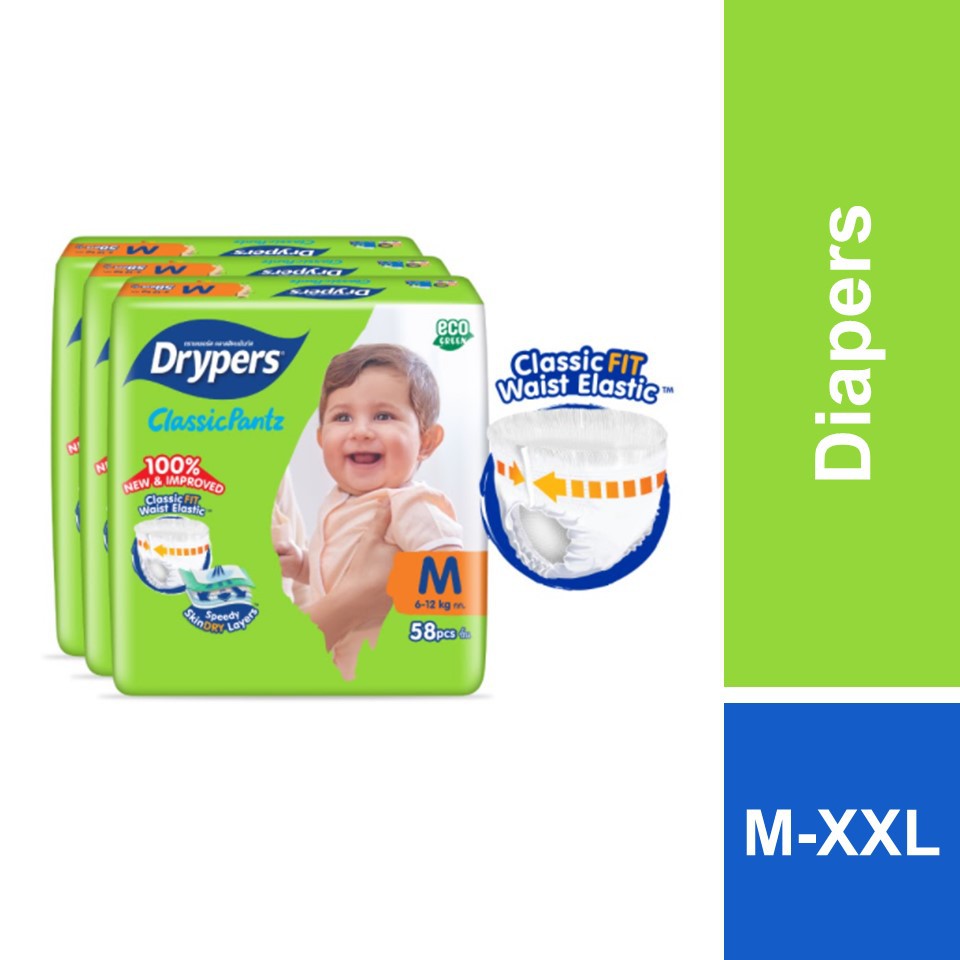 Drypers ClassicPantz M58 / L48 / XL44 / XXL36 (4 Packs) | Shopee Malaysia