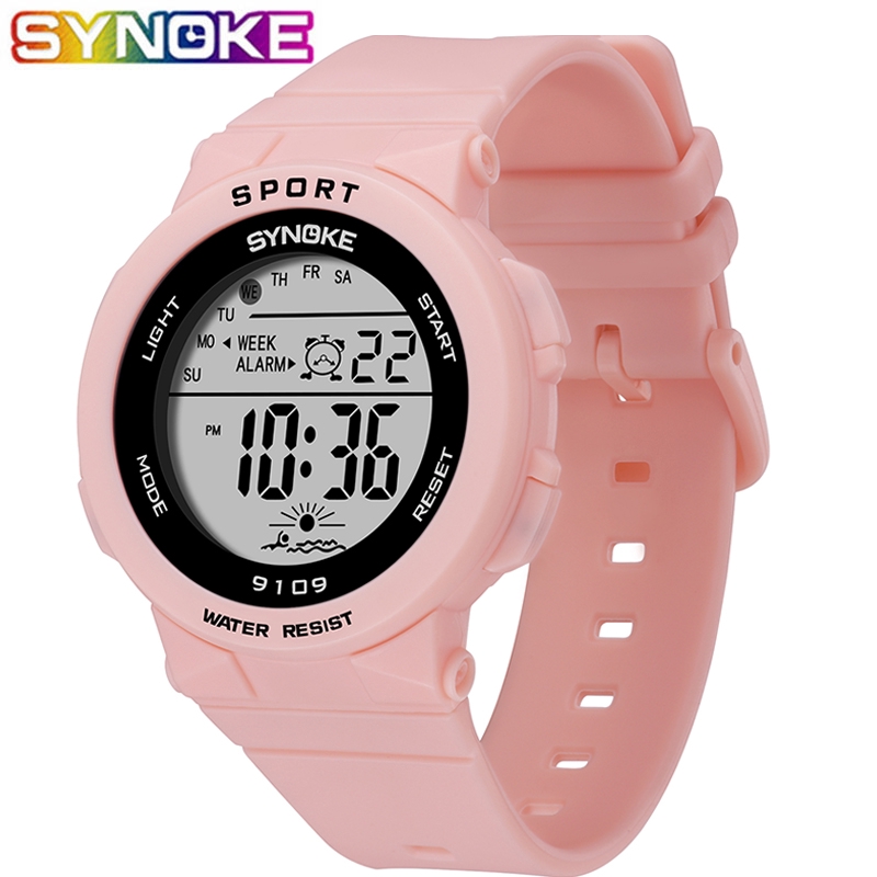 SYNOKE 50M Waterproof Students Kids Watch Girl Digital LED Alarm Date ...