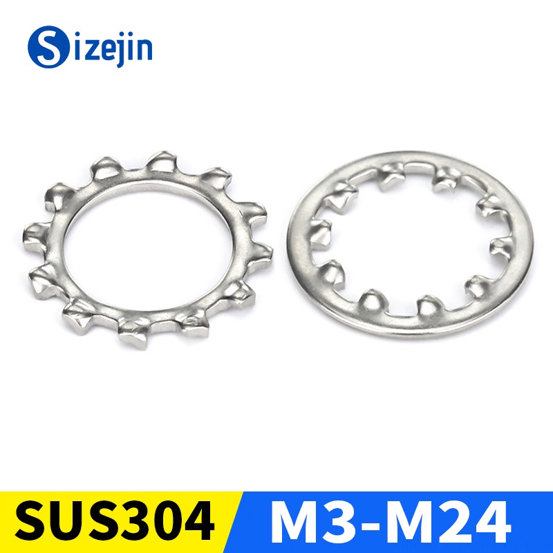 304 Stainless Steel Internal Toothed Washer External Teeth Lock Washers Outside Inside Star ...