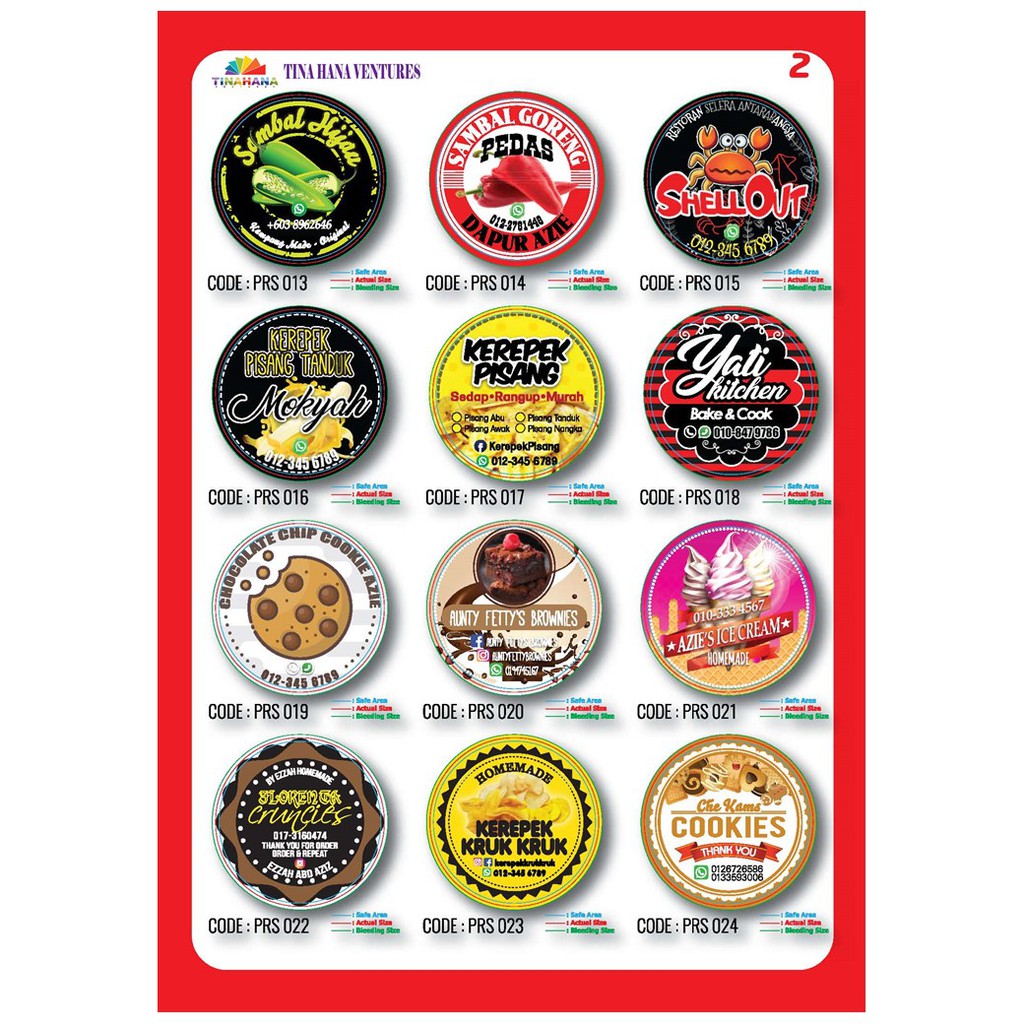 Waterproof Sticker Label Produk Murah Custom (Saiz A3) White PP ...