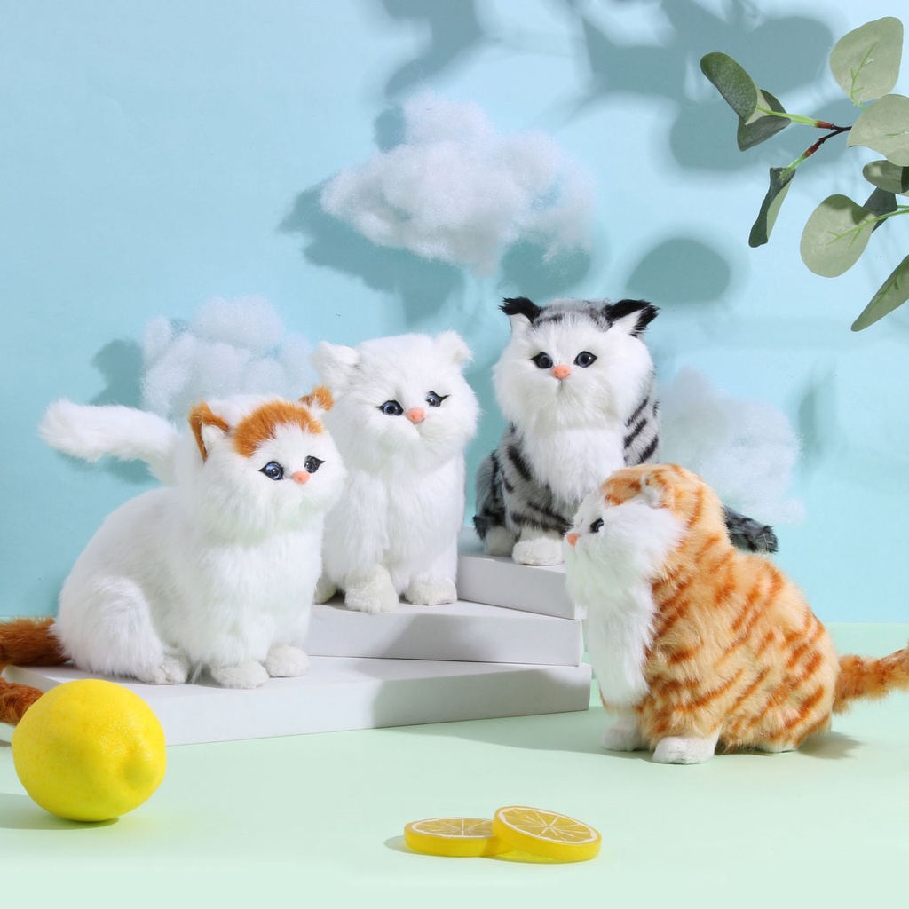 [DTTOYS] Plush Simulation Cat with Meow Sound/ Cat Doll/ Cute Doll ...