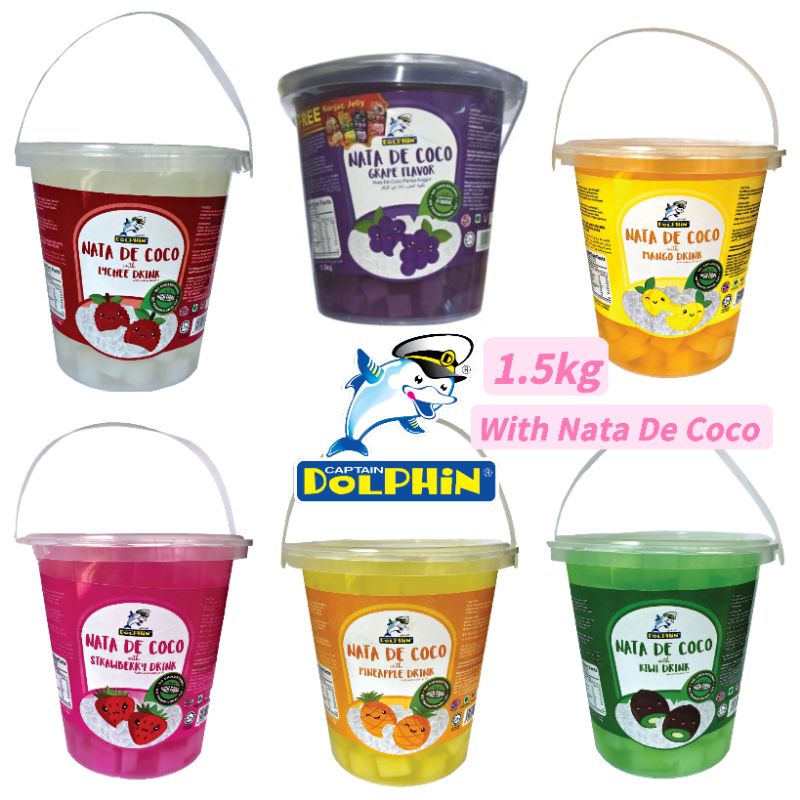 [TKM] Captain Dolphin Nata De Coco With Flavour Drink (1.5Kg) | Shopee ...