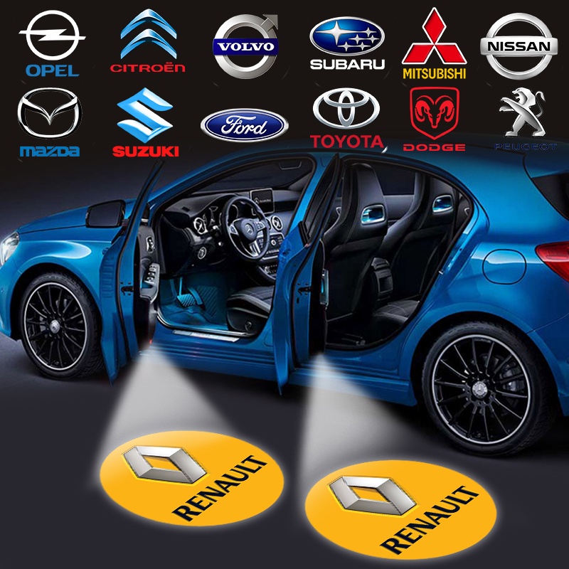 [Ready Stock] 1pcs Fashion Car Welcome Lights Creative Car Logo ...