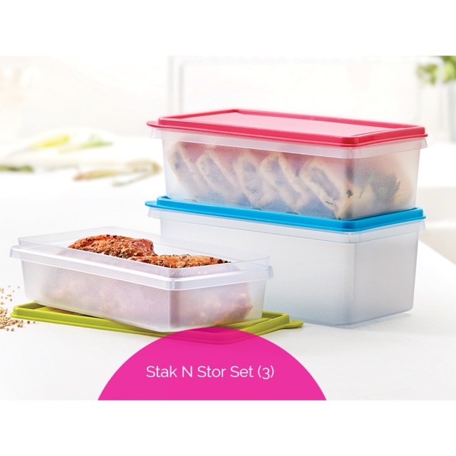 Tupperware Stak N Stor Set (3 pcs) | Shopee Malaysia