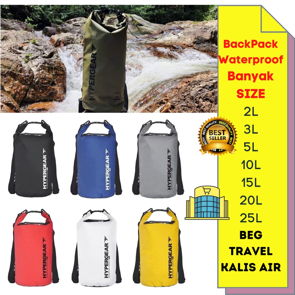 HyperGear 2L 3L 5L 10L 15L 20L 25L Dry Bag Waterproof Diving Bag Travel ...