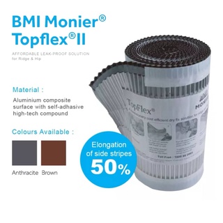 BMI Monier Topflex II 280 mm X 10M Dry Fix for Ridge & Hip Gam Aluminium untuk Rabung | Shopee ...